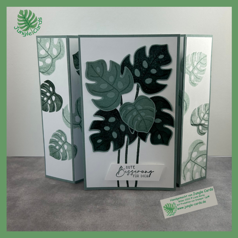 Gute Besserung - tropisches Blatt - Jungle Cards