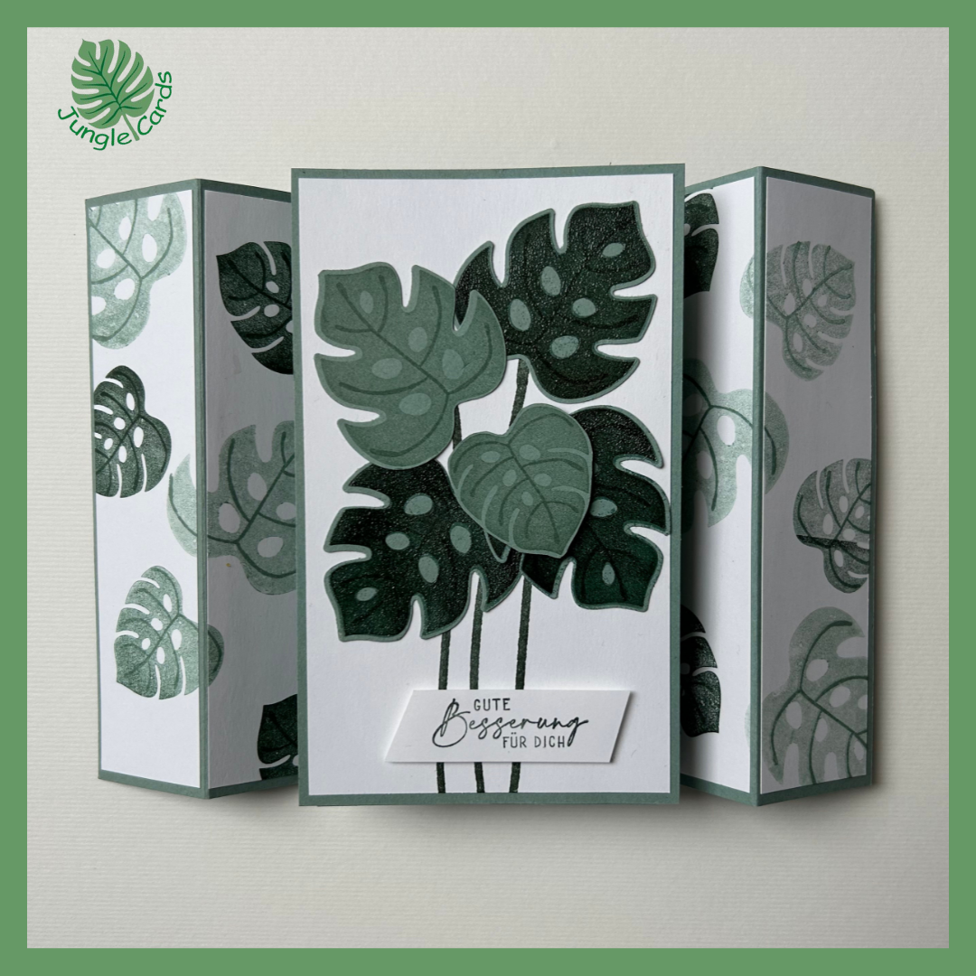 Gute Besserung - tropisches Blatt - Jungle Cards