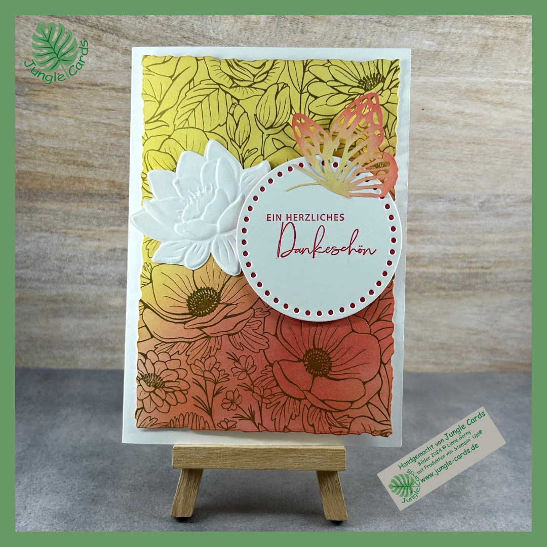 Danke - Blumen mit Goldfolie-Akzente - Jungle Cards
